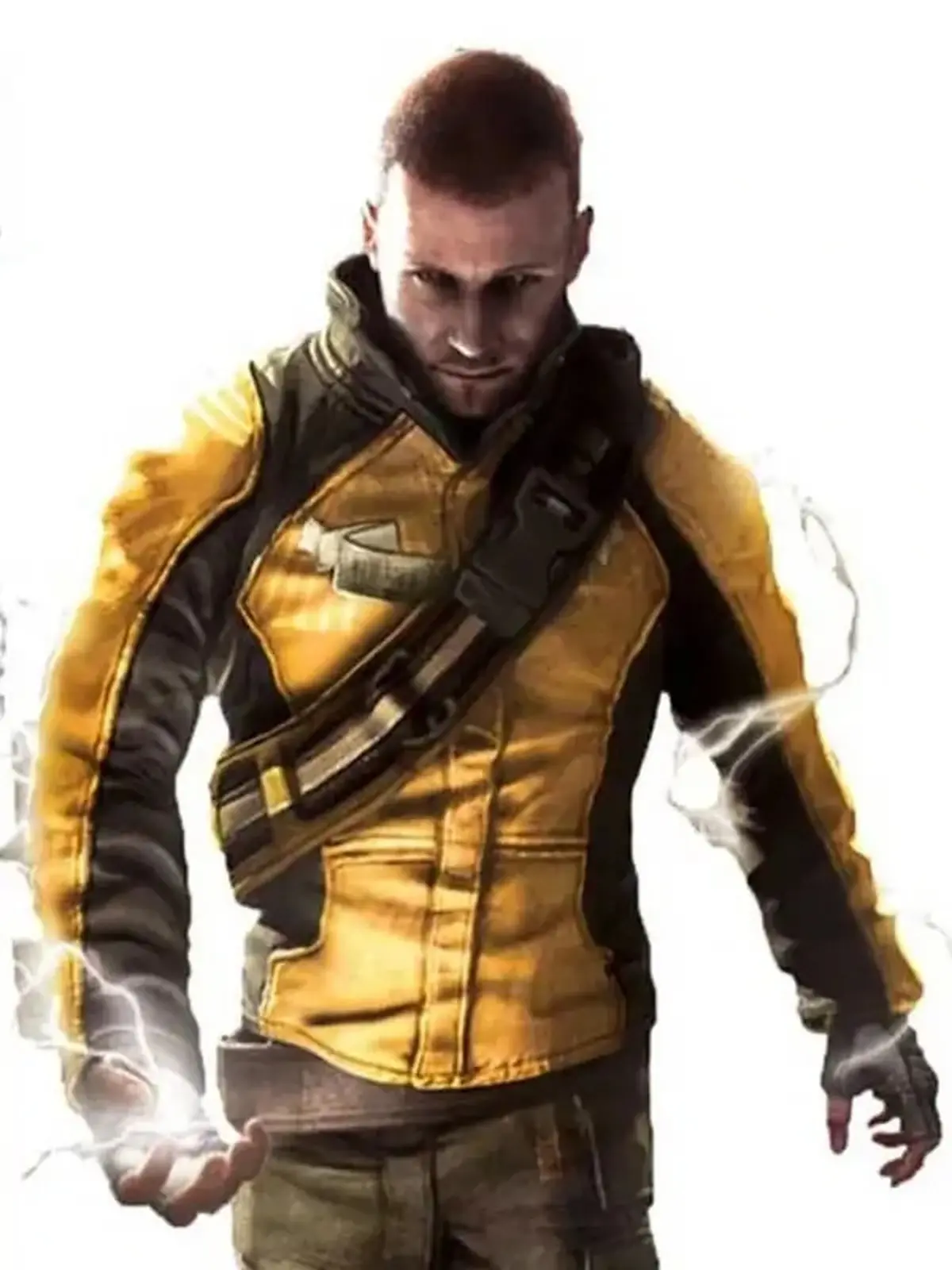 Infamous 2 Cole Macgrath Yellow Leather Jacket - Leather Moto Jacket