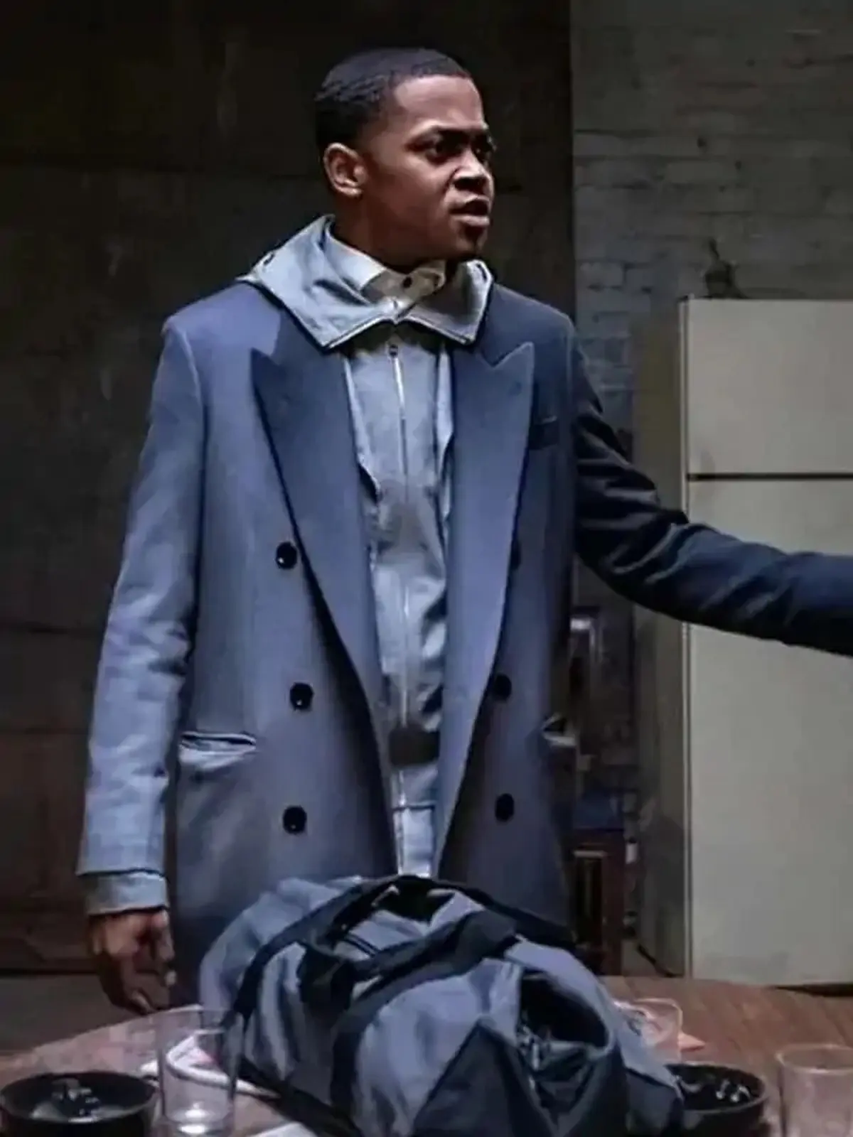 Power Book II Ghost S03 Tariq St Patrick Trench Coat - Leather Moto Jacket