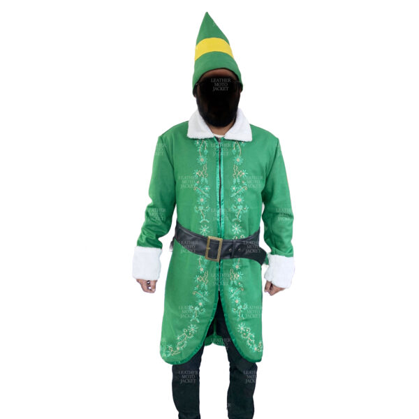 Buddy Elf Will Ferrell Costume Coat - Leather Moto Jacket