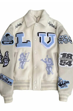 Peso Pluma Louis Vuitton Varsity Jacket - Leather Moto Jacket